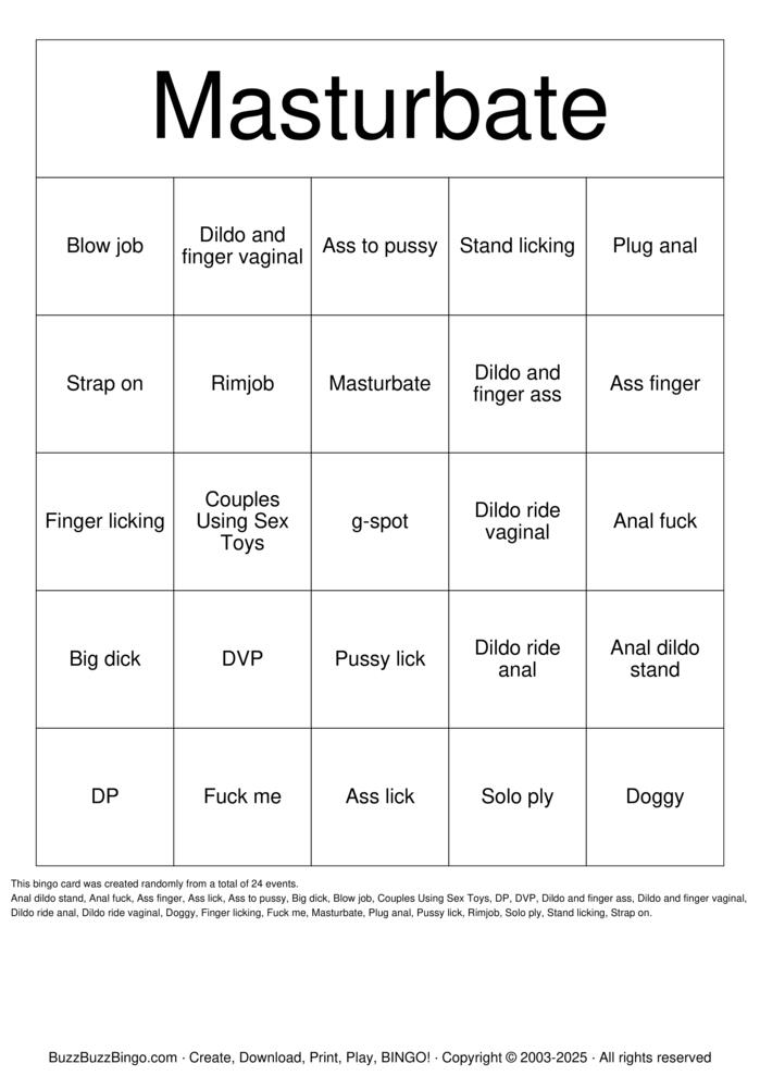 Sex Toy Bingo Bingo Cards To Download Print And Customize