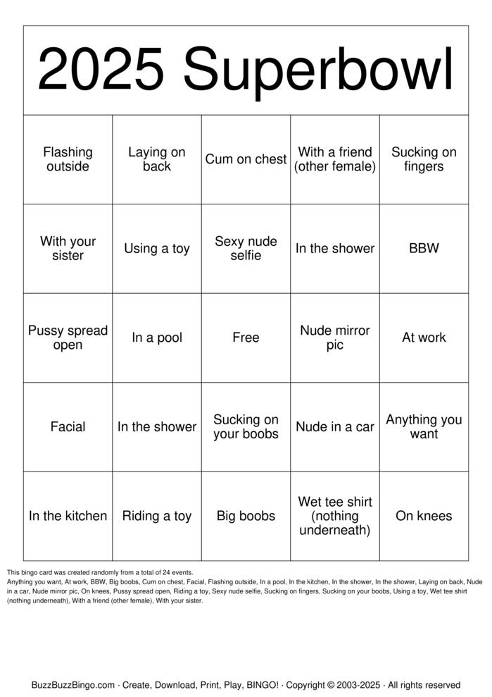 2025 Superbowl Bingo Cards to Download, Print and Customize!