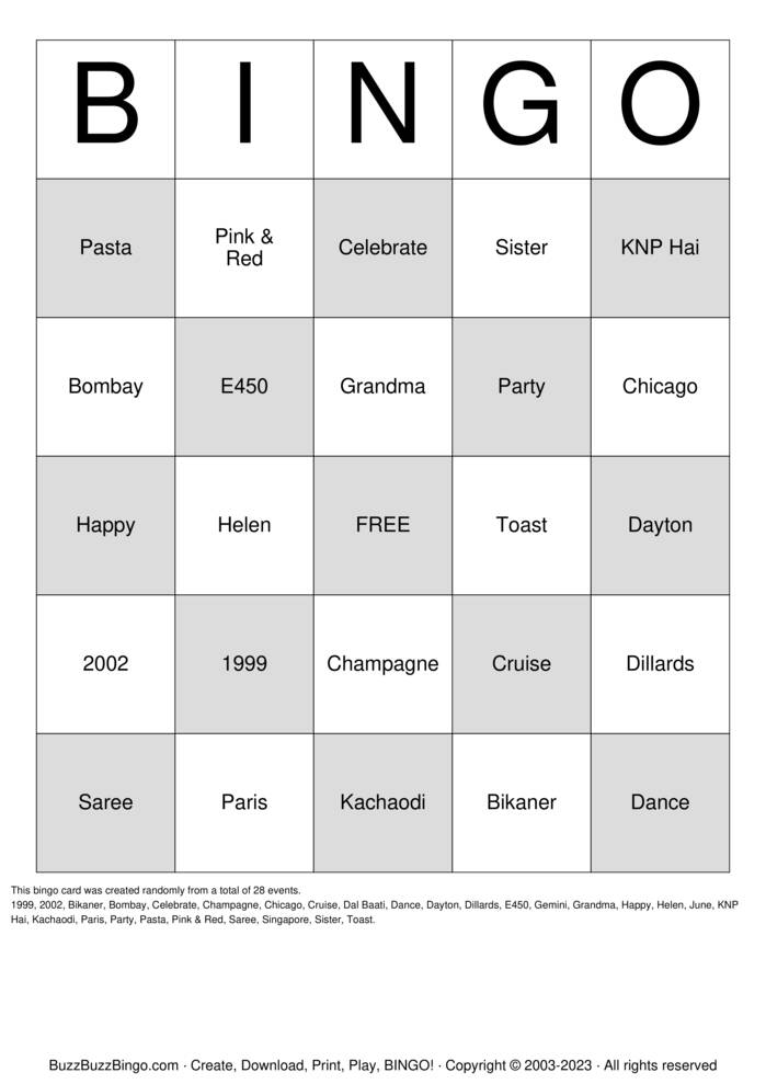 34th Birthday Bingo Cards to Download, Print and Customize!