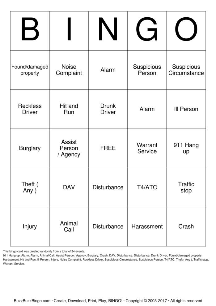 Dispatch Bingo! Bingo Cards to Download, Print and Customize!