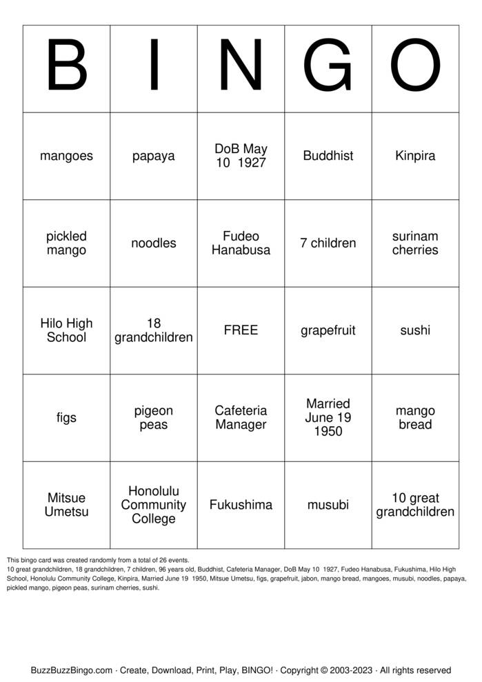 Mom S Bingo Bingo Cards To Download Print And Customize