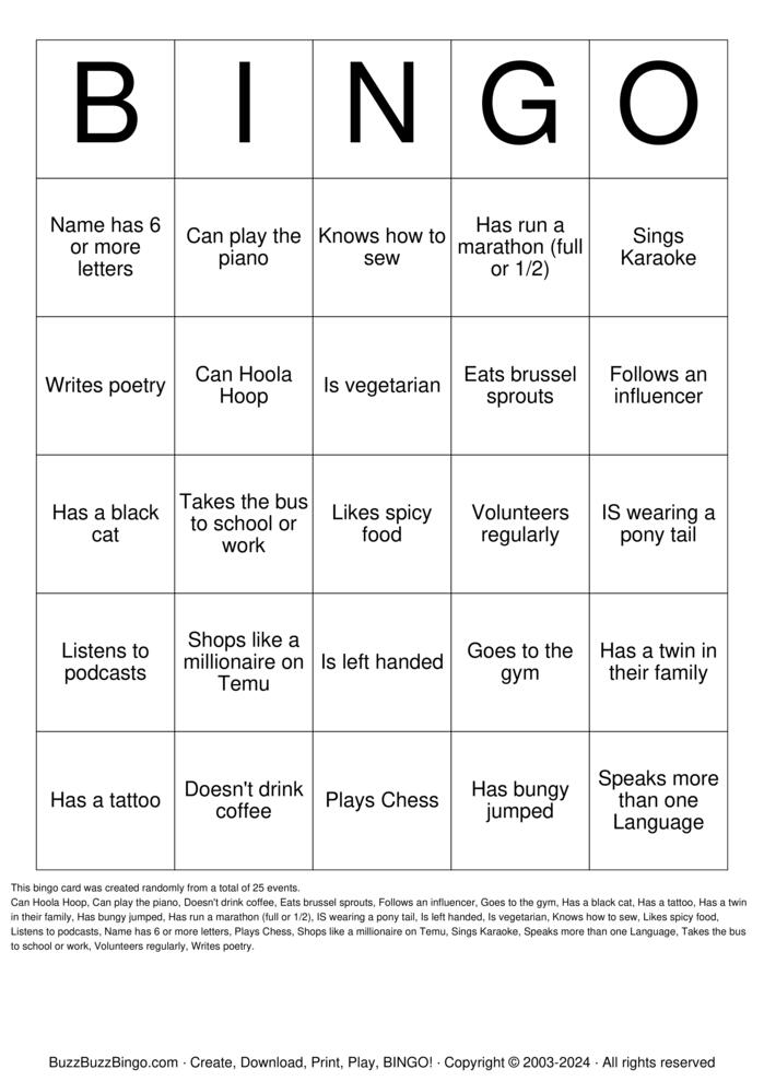 NICE TO MEET YOU, Do you? Bingo Cards to Download, Print and Customize!
