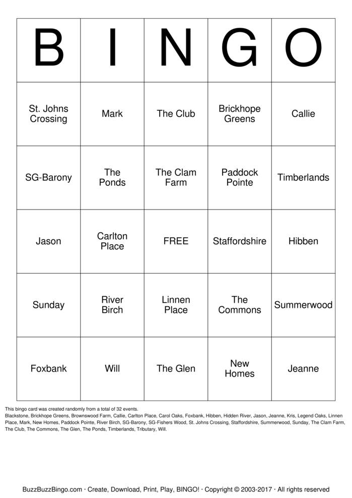 New Homes Bingo Bingo Cards to Download, Print and Customize!