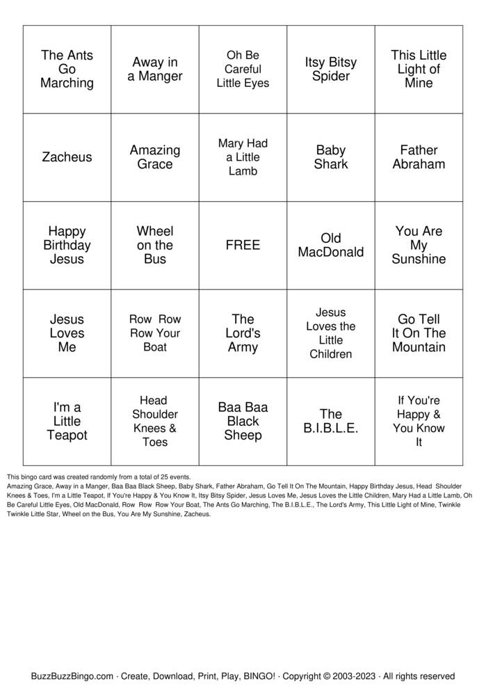 SINGO Bingo Cards to Download, Print and Customize!