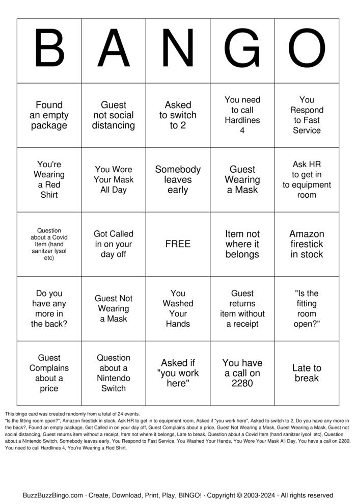 Target Bingo Cards to Download, Print and Customize!