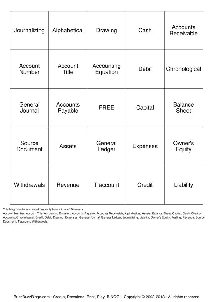 Accounting Bingo Cards to Download, Print and Customize!