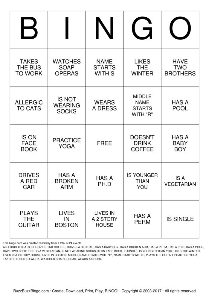 ICEBREAKER BINGO Bingo Cards to Download, Print and Customize!