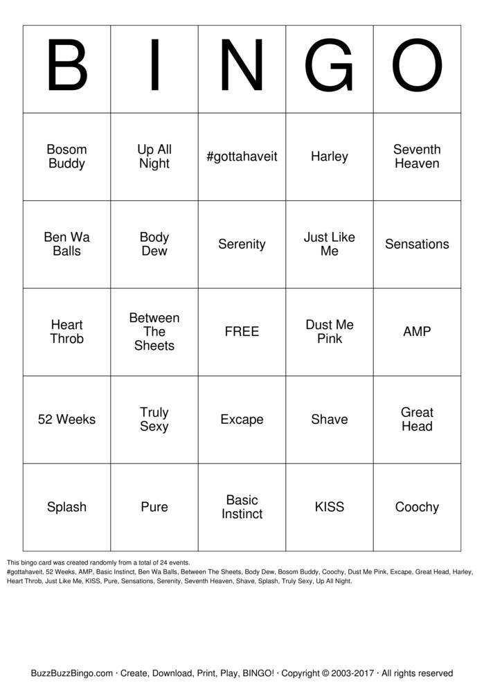 Pure Romance Bingo Cards to Download, Print and Customize!