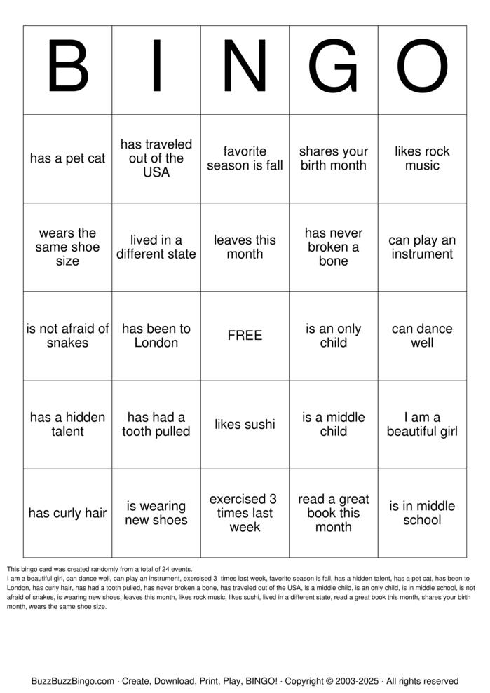 Who am I? Bingo Cards to Download, Print and Customize!