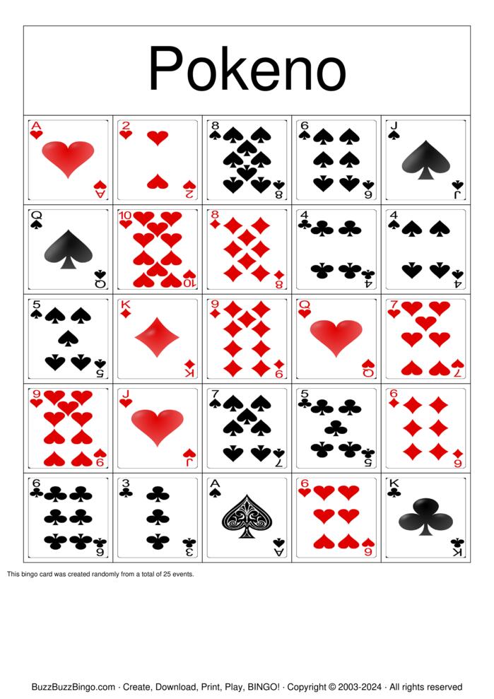 Pokeno Bingo Cards to Download, Print and Customize!