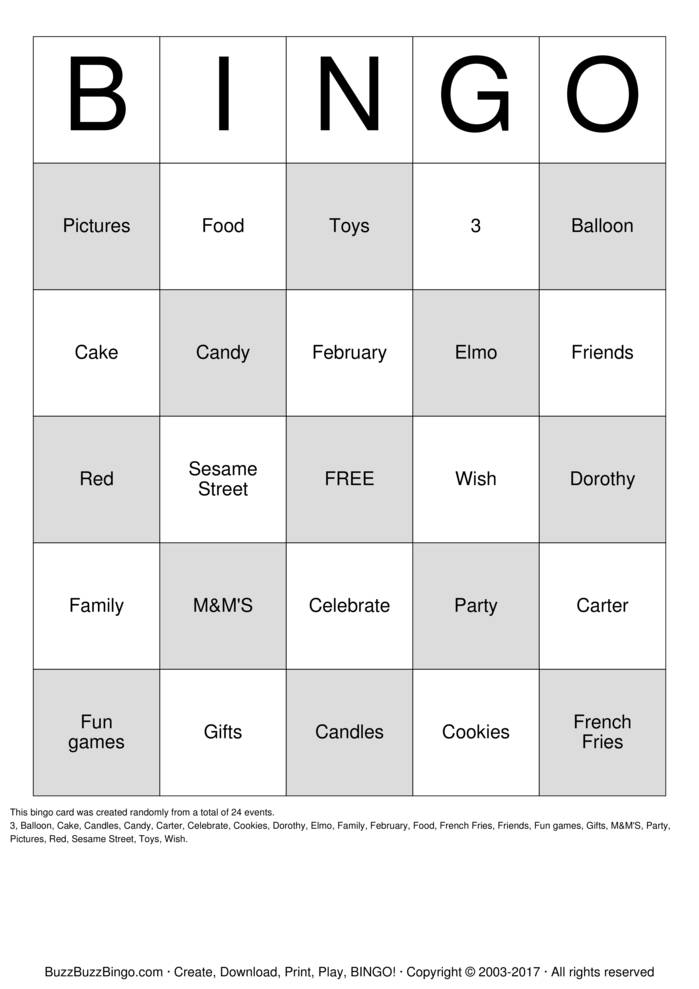 Elmo Bingo Bingo Cards to Download, Print and Customize!
