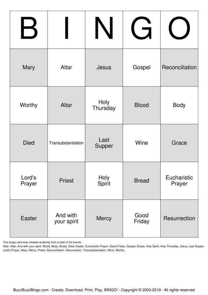 First Holy Communion Bingo Cards to Download, Print and Customize!