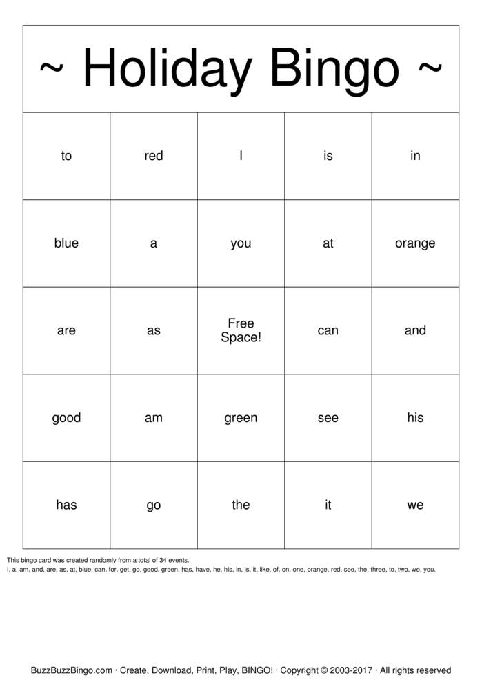 Holiday Bingo Cards to Download, Print and Customize!