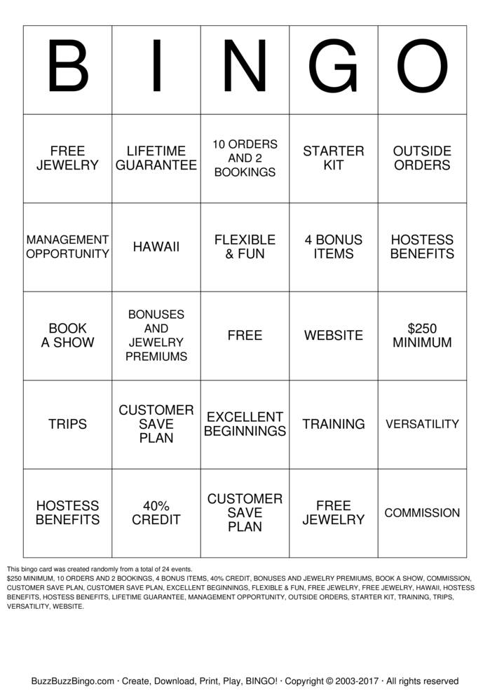 Touchstone Crystal BLINGO!!! Bingo Cards to Download, Print and Customize!