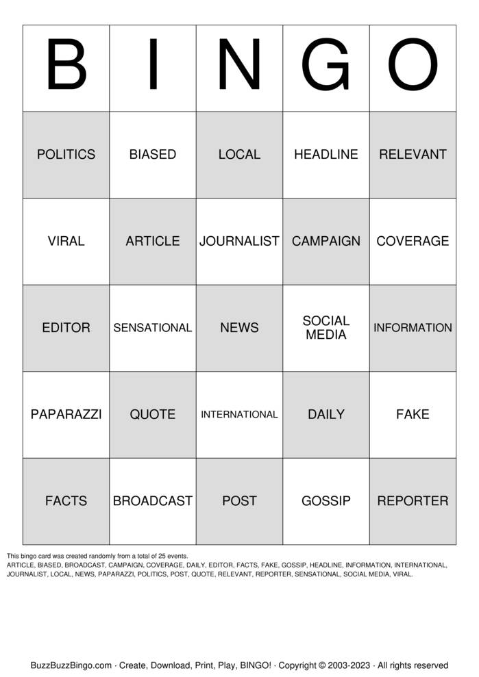 Vocabulary Bingo Cards to Download, Print and Customize!
