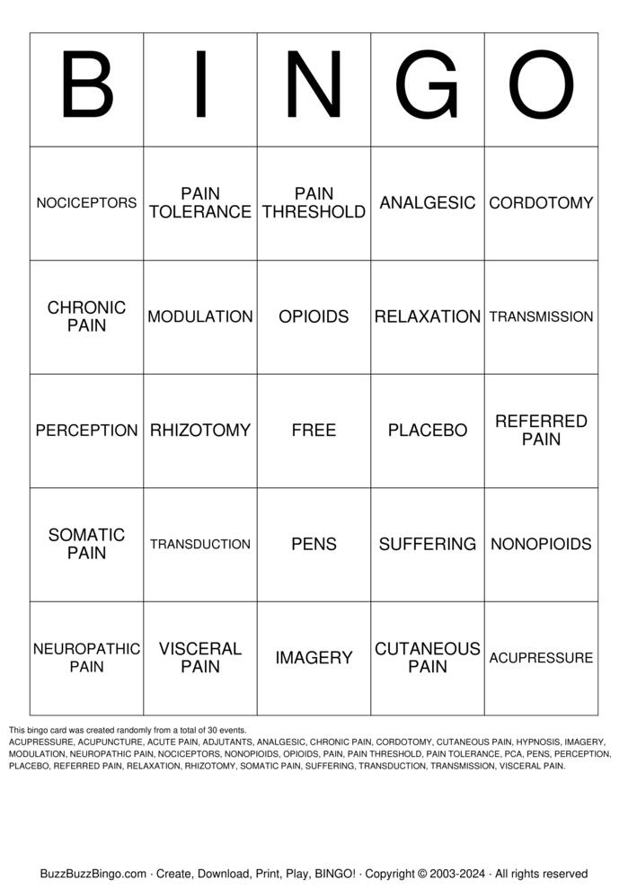 disease Bingo Cards to Download, Print and Customize!