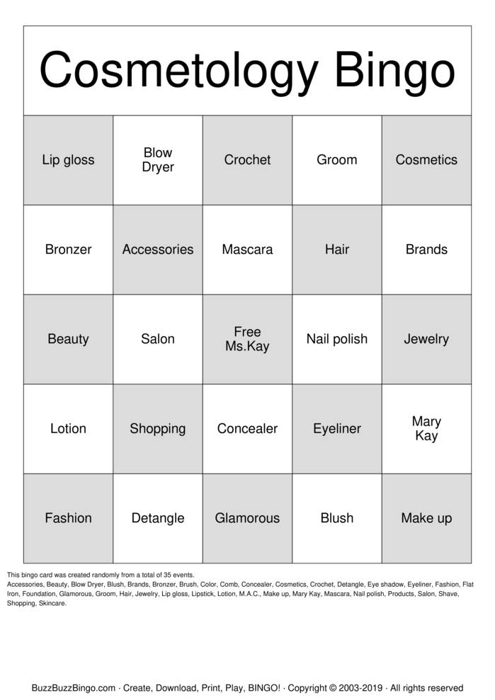 Cosmetology Bingo Cards to Download, Print and Customize!