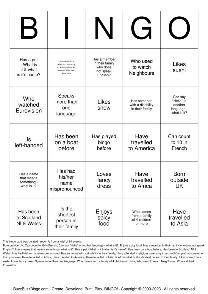 Diversity Bingo Cards to Download, Print and Customize!