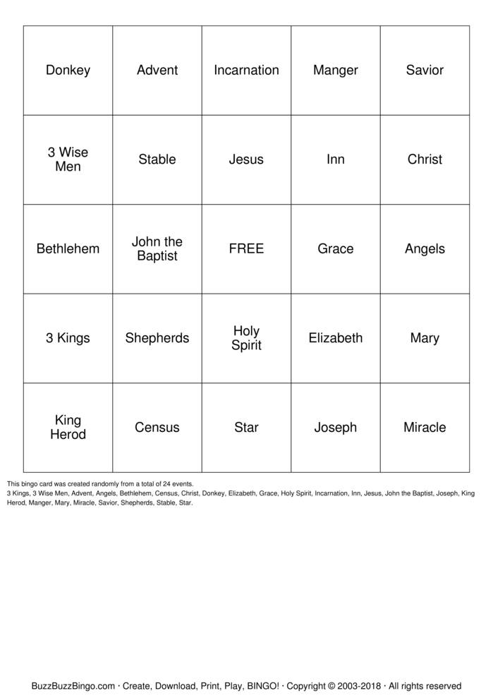 JESUS Bingo Cards to Download, Print and Customize!