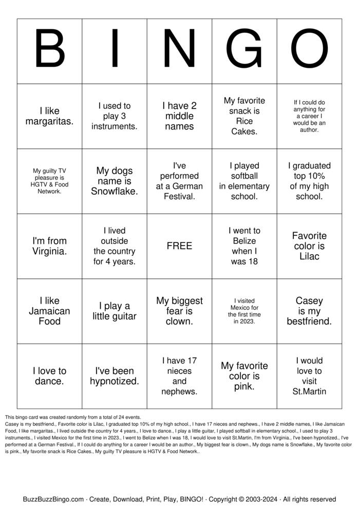 Meyerland Fun Fact Bingo Cards to Download, Print and Customize!