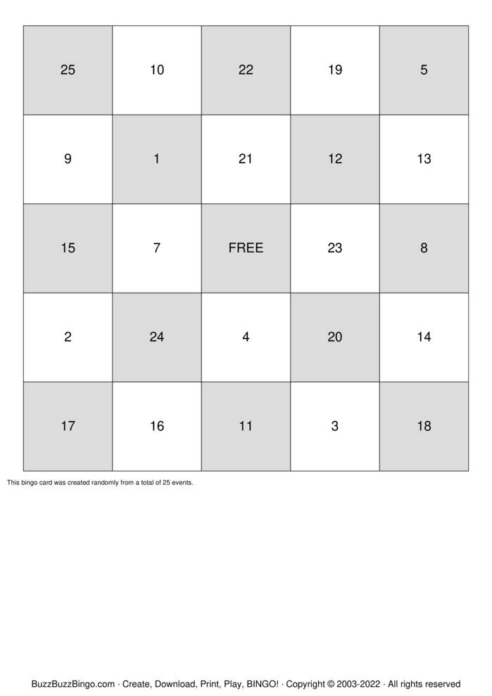 Numbers 1-30 Bingo Cards to Download, Print and Customize!