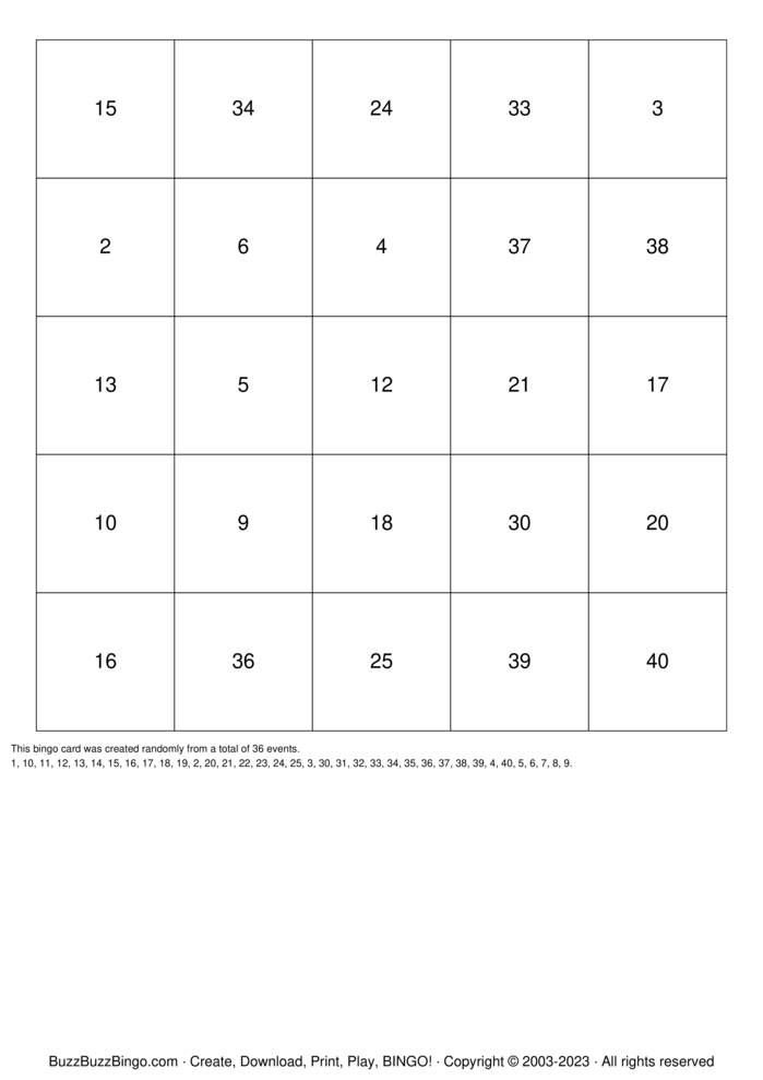 Numbers 1-1000 Bingo Cards to Download, Print and Customize!