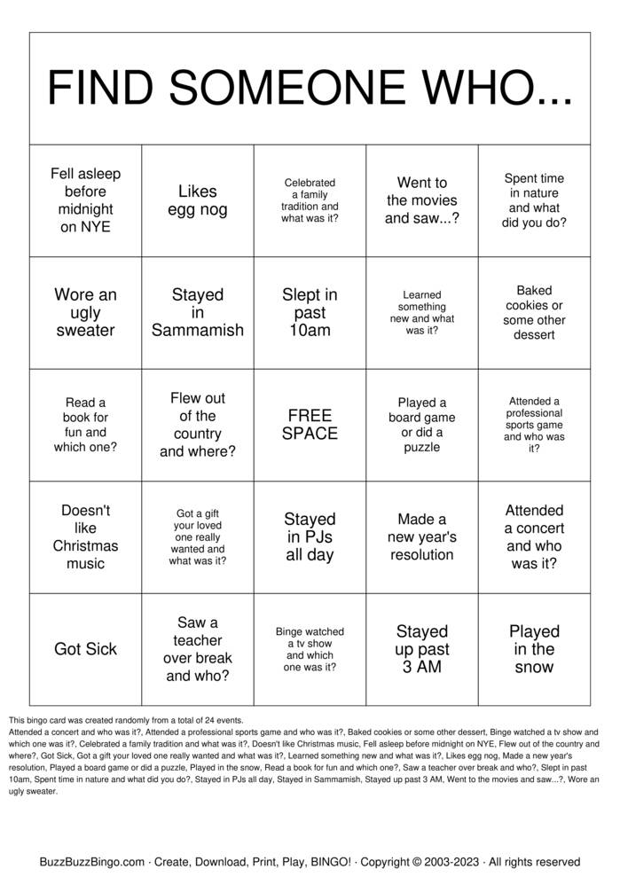 Winter Break Bingo Cards to Download, Print and Customize!