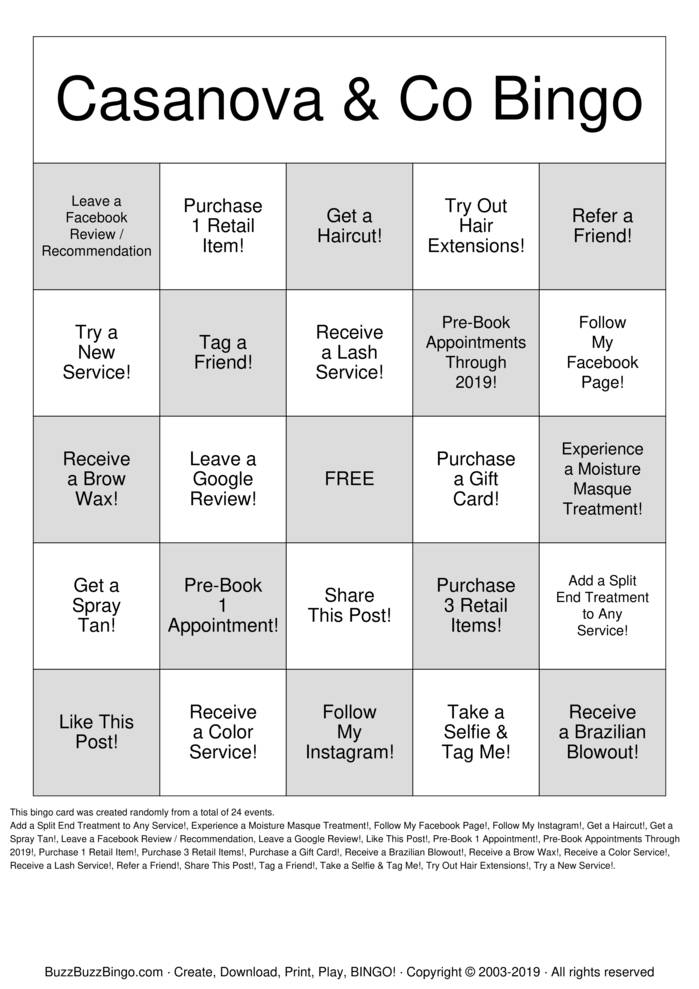 Bingo Cards to Download, Print and Customize!