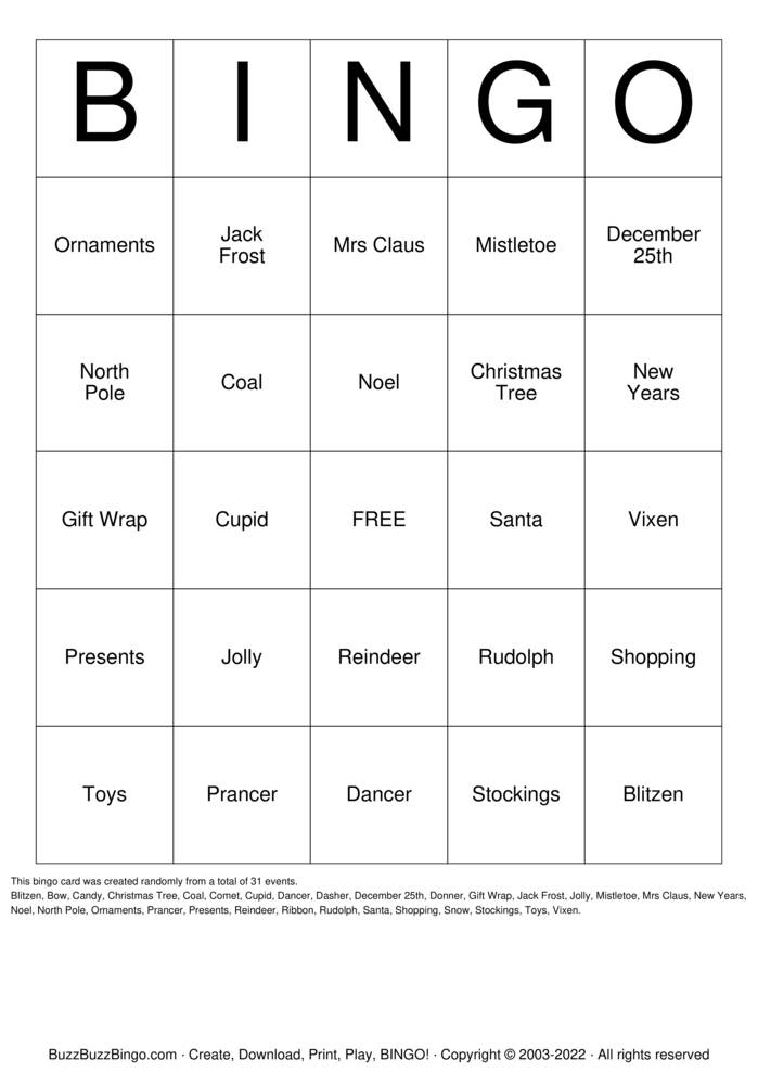 Christmas Bingo Cards to Download, Print and Customize!