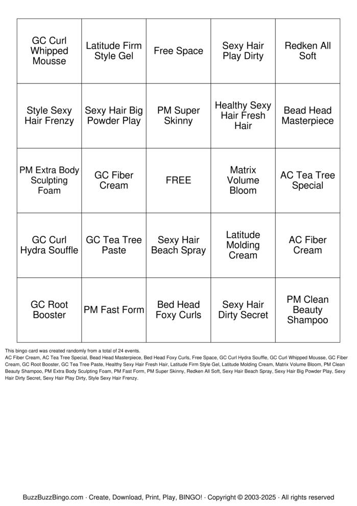Great Clips Bingo Bingo Cards to Download, Print and Customize!