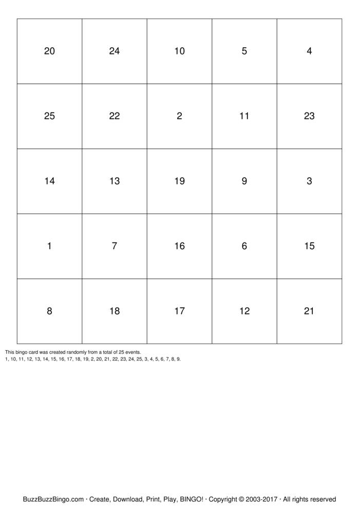 Numbers 10-30 Bingo Cards to Download, Print and Customize!