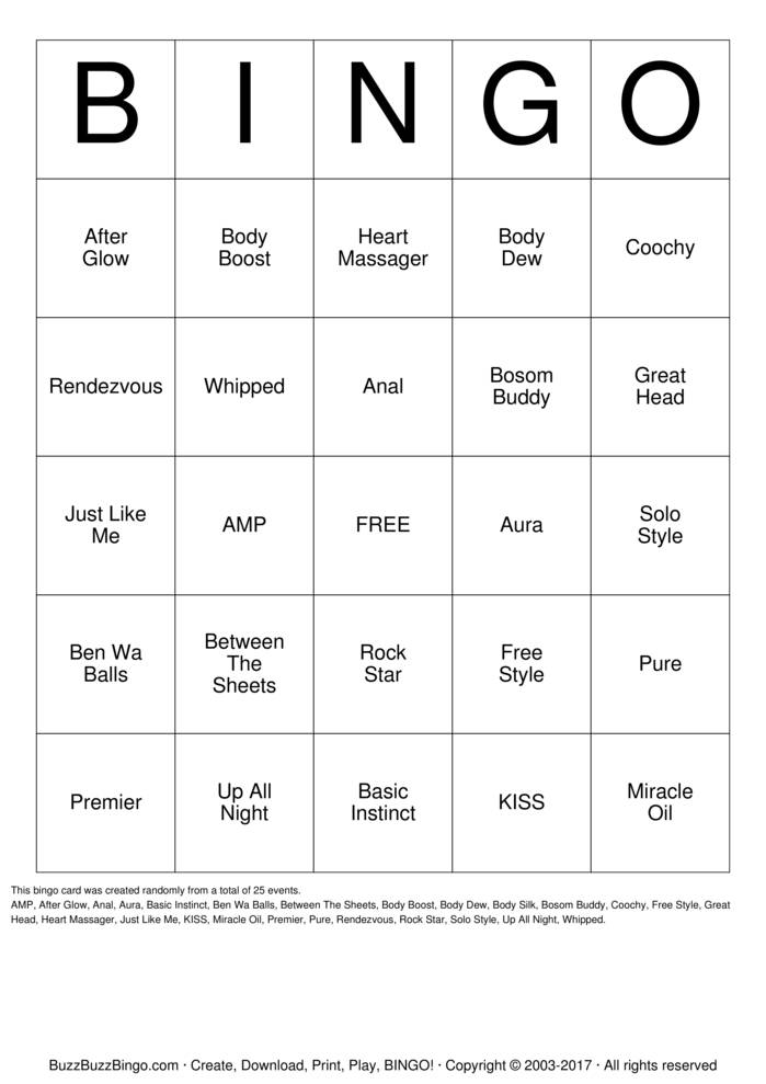 Pure Romance Bingo Cards to Download, Print and Customize!