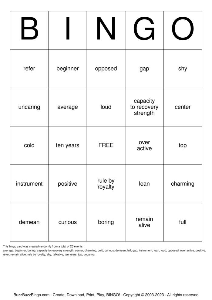 Custom Bingo Cards to Download, Print and Customize!