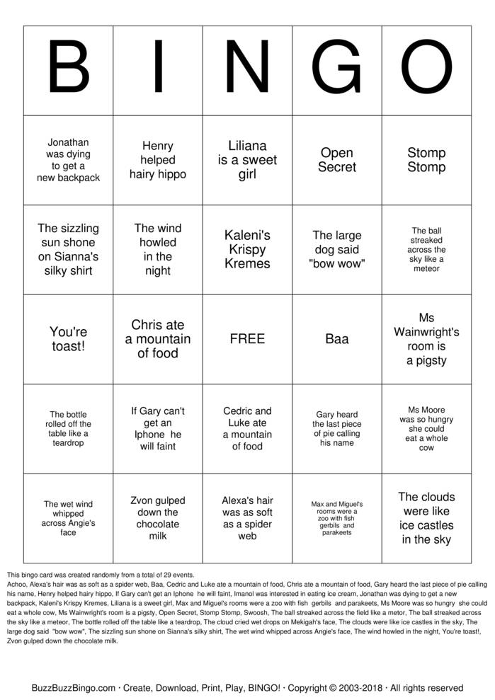 Figurative Language Bingo Cards to Download, Print and Customize!