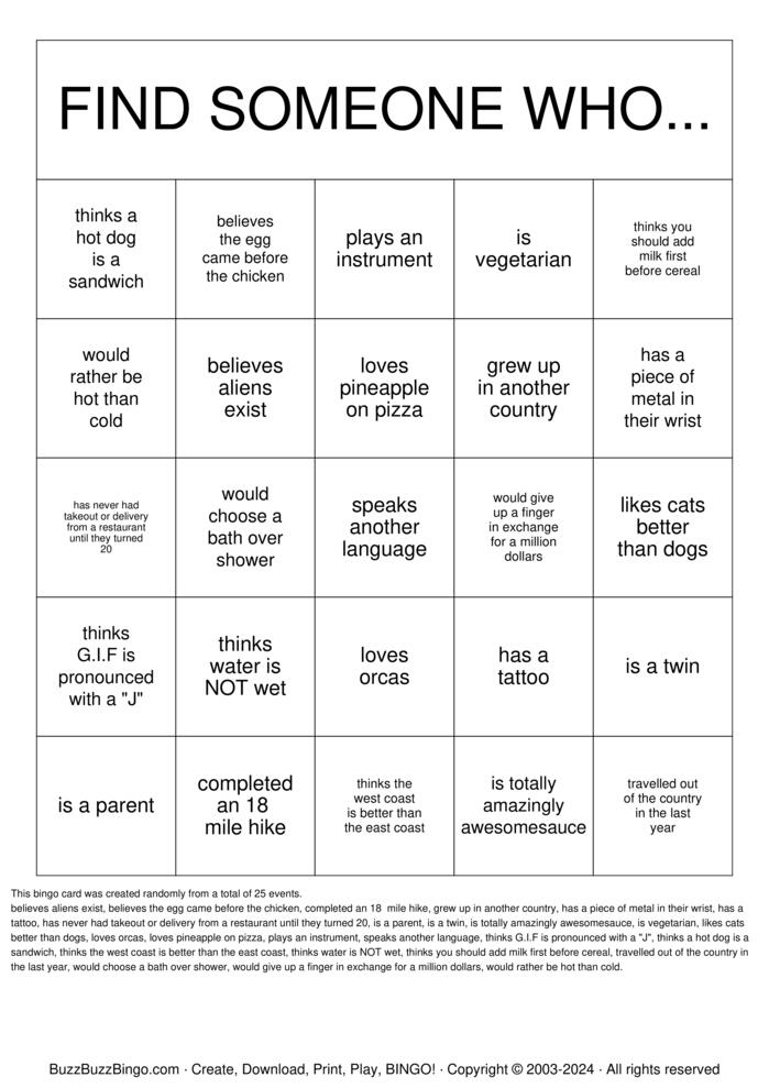 Getting to Know you! Bingo Cards to Download, Print and Customize!