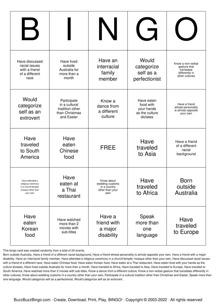 Diversity Bingo Cards to Download, Print and Customize!