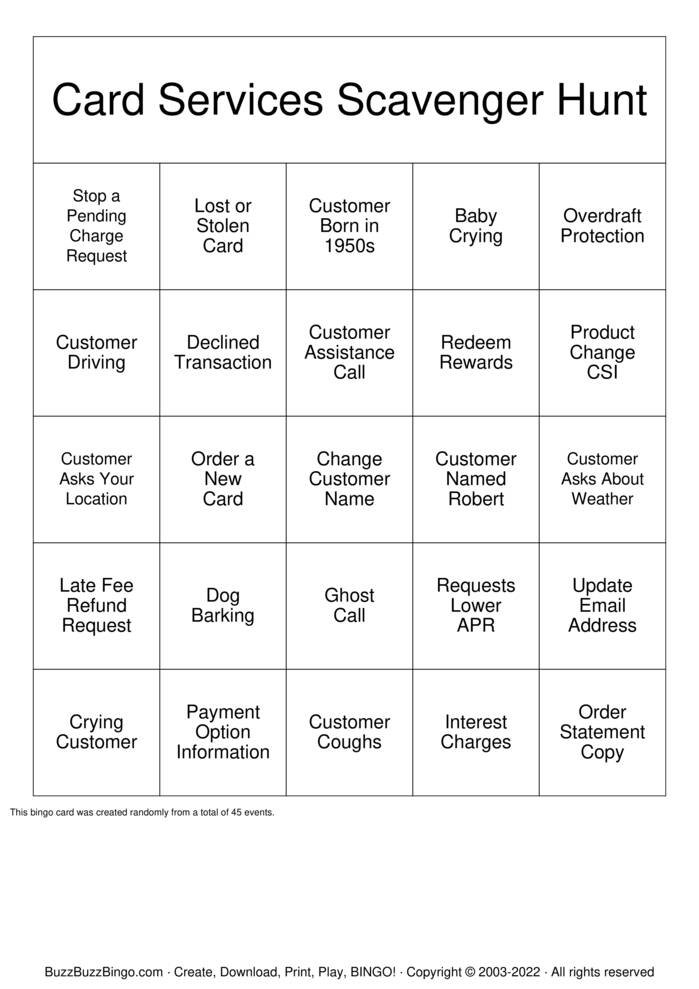 UBIF Scavenger Hunt Bingo Cards to Download, Print and Customize!