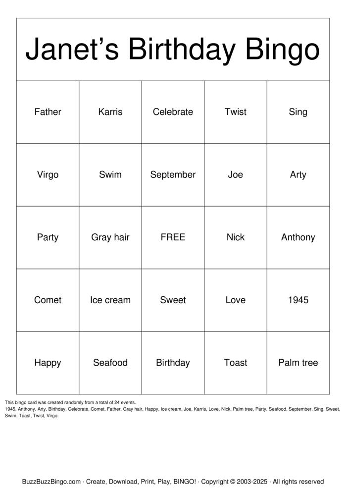 80th Birthday Bingo Cards to Download, Print and Customize!