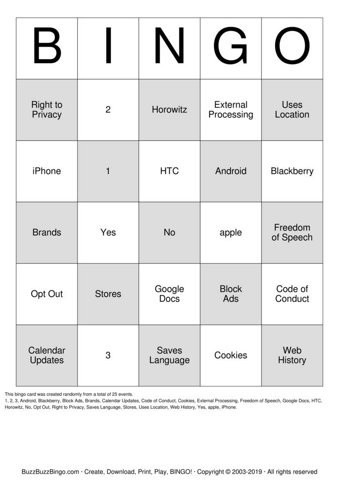 Google Bingo Cards to Download, Print and Customize!