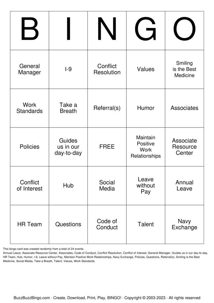 HR Buzzword Bingo Cards to Download, Print and Customize!
