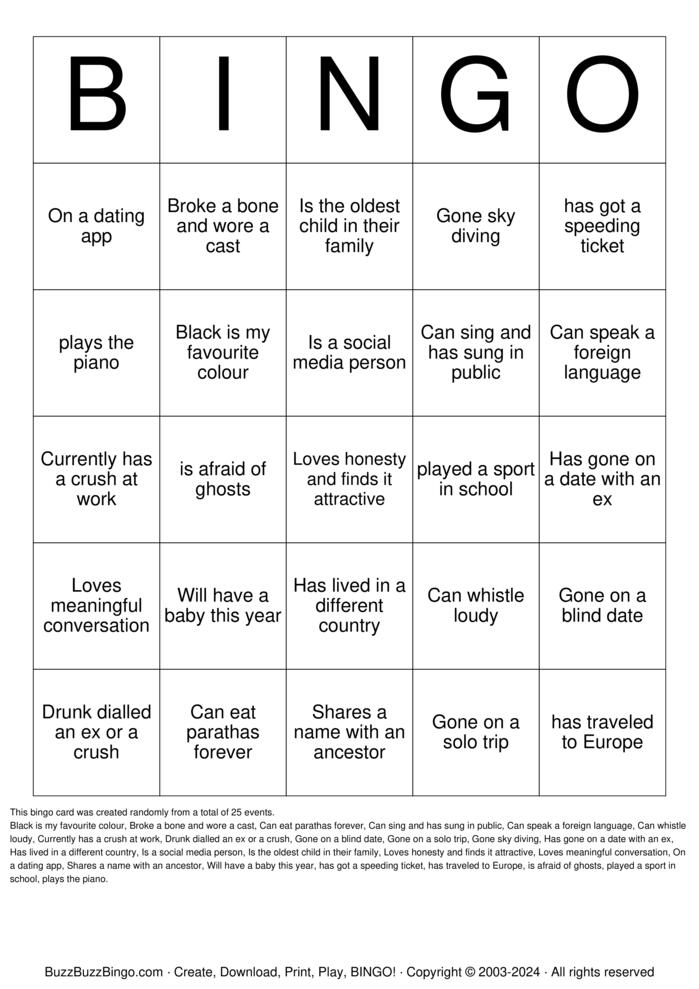 Tick if you have .. Bingo Cards to Download, Print and Customize!