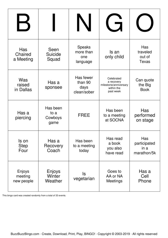 excuses Bingo Cards to Download, Print and Customize!
