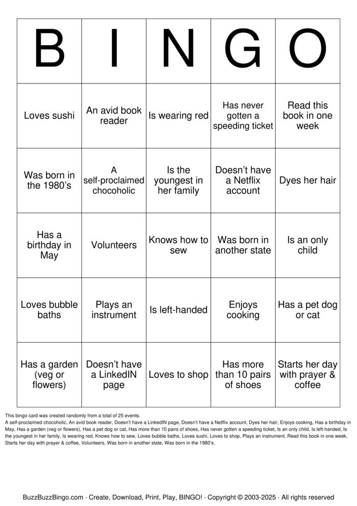 Meet and Greet Bingo Cards to Download, Print and Customize!