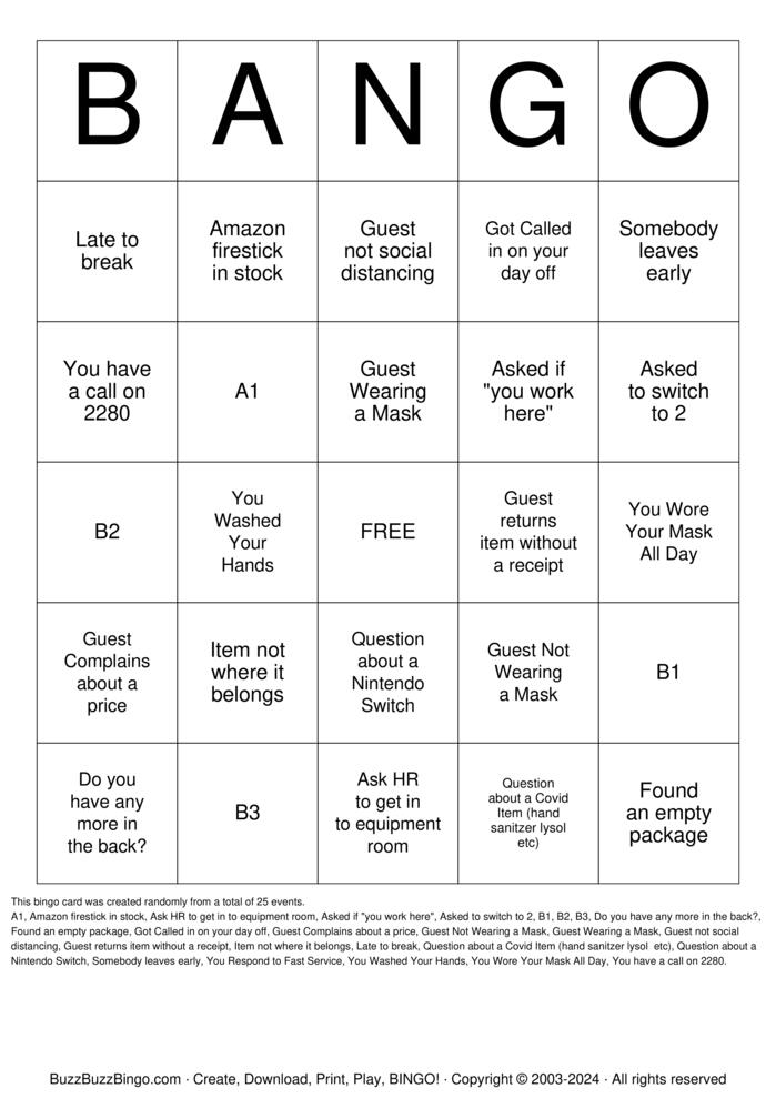 Target Bingo Cards to Download, Print and Customize!