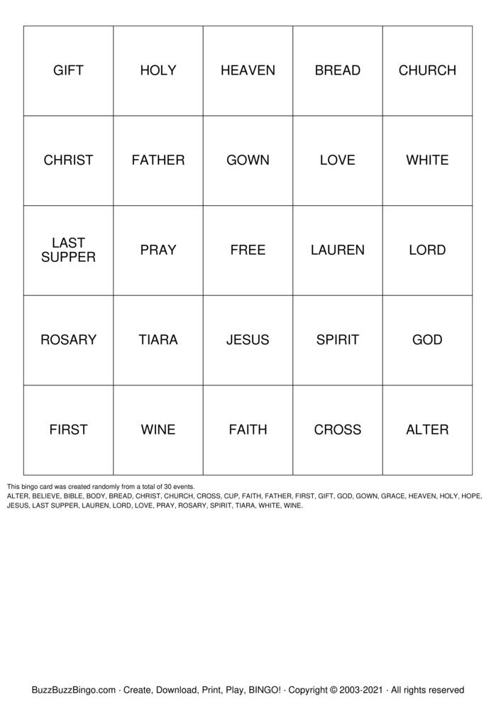 Via Christi Bingo With Mark Bingo Cards to Download, Print and Customize!