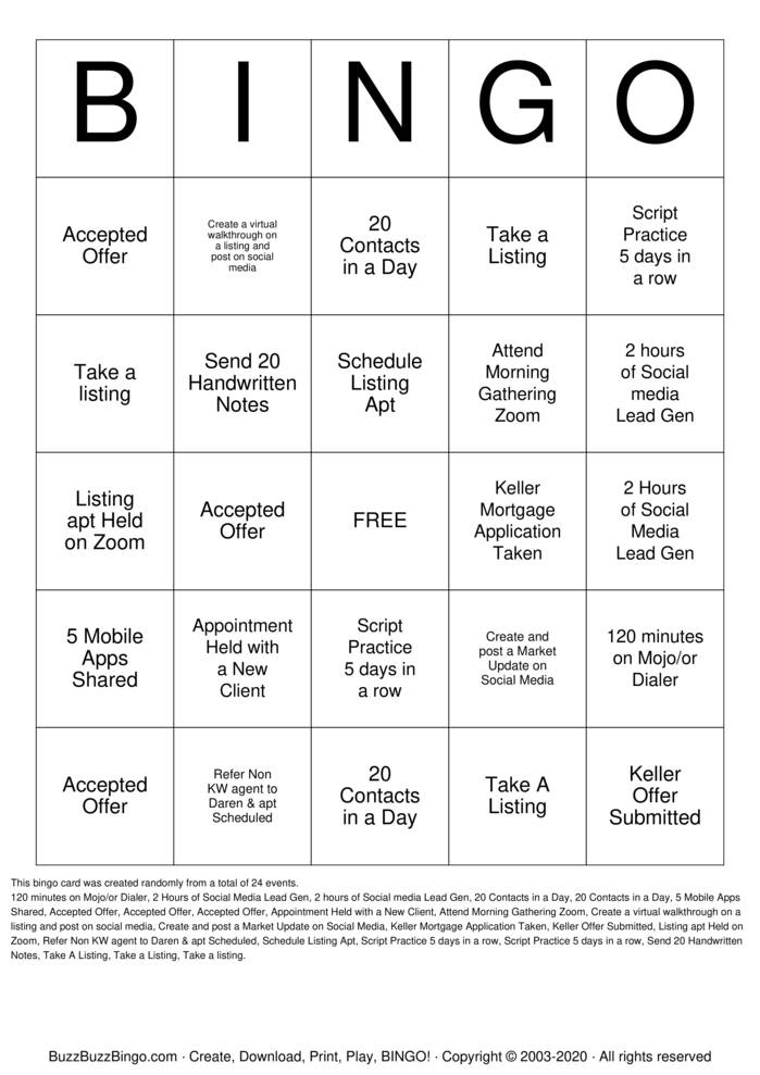 April Real Estate Bingo Bingo Cards to Download, Print and Customize!