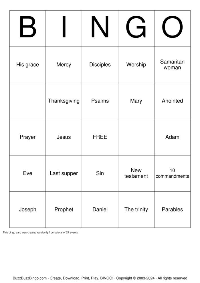 Bible Bingo Cards to Download, Print and Customize!