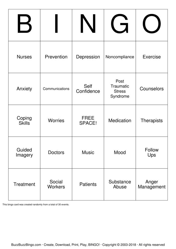 Coping Skills Bingo Cards to Download, Print and Customize!