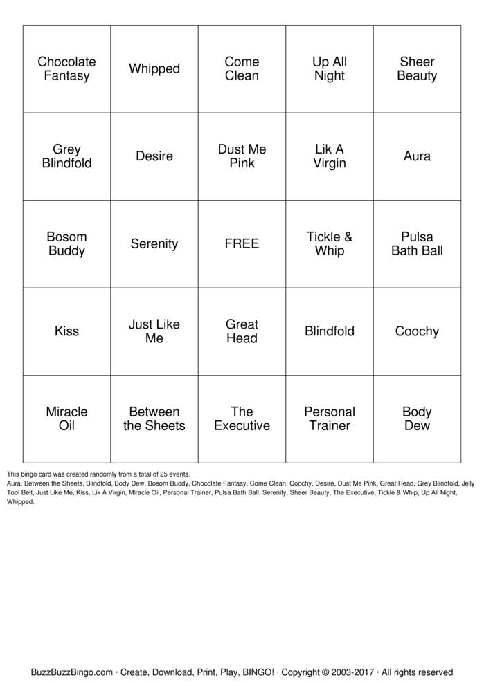PURE ROMANCE Bingo Cards to Download, Print and Customize!