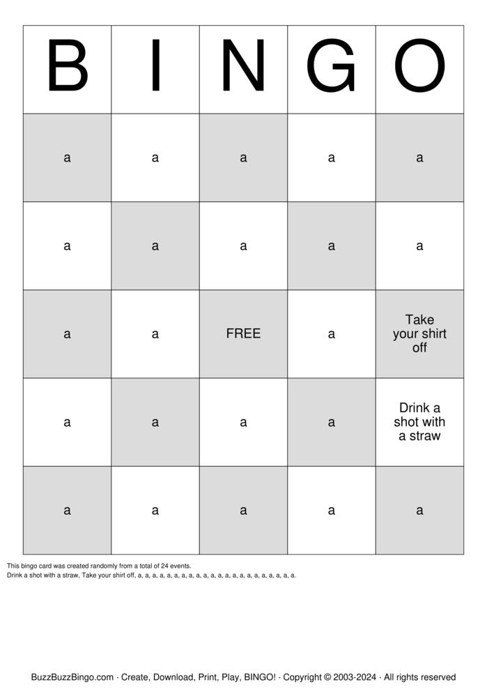 Bachelor Party Bingo Cards to Download, Print and Customize!